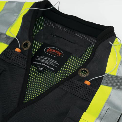 Hi-Vis Surveyor Vest - Antimicrobial - Mesh Back - Black - L | V1012070 ...