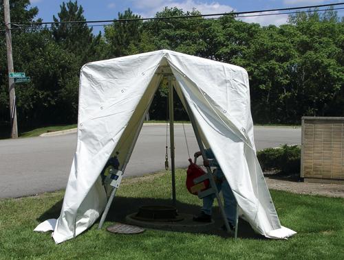 Cepro Vinyl Heavy-Duty Outdoor Welding Tent, 17 oz. White PVC Fabric ...
